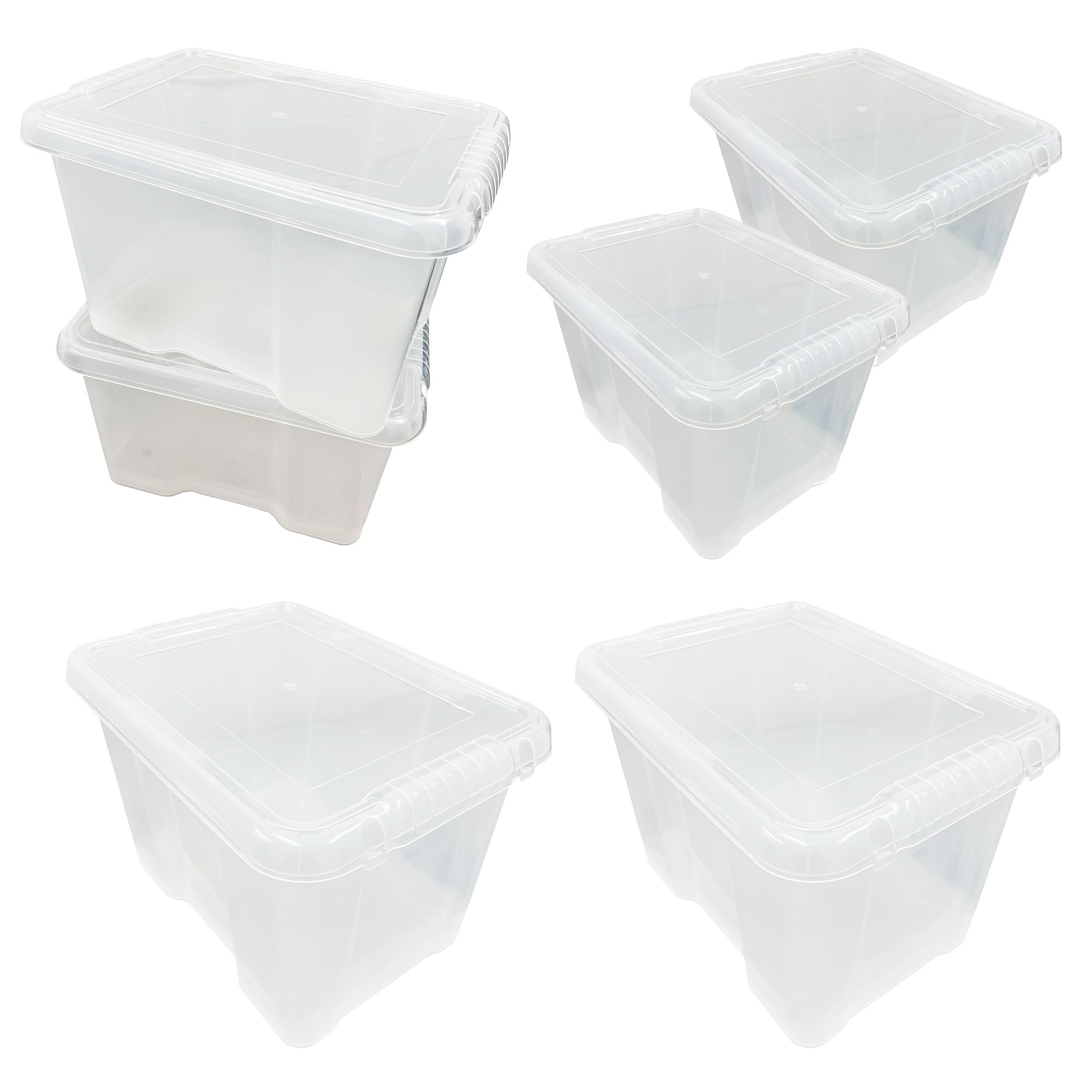 Large Spacious 24 Litre Clear Plastic Transparent Home Office Schools ...