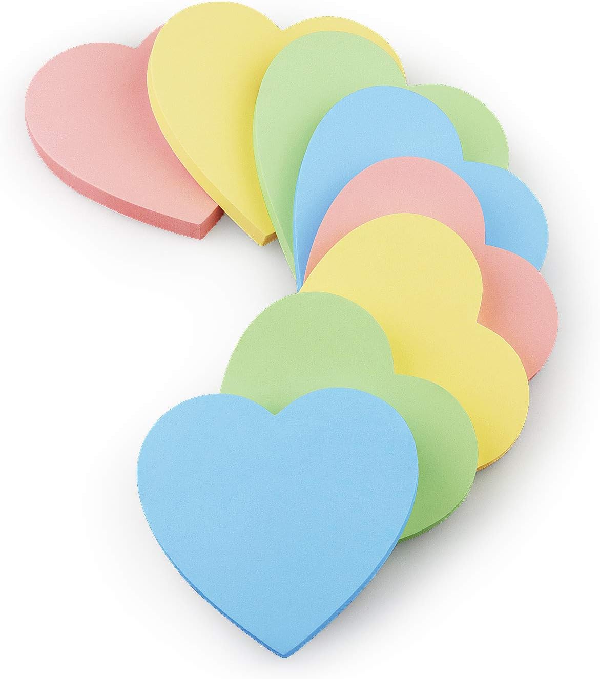 Amazon.com : Heart Shape Sticky Notes 4 Color Pastel Colorful Sticky ...