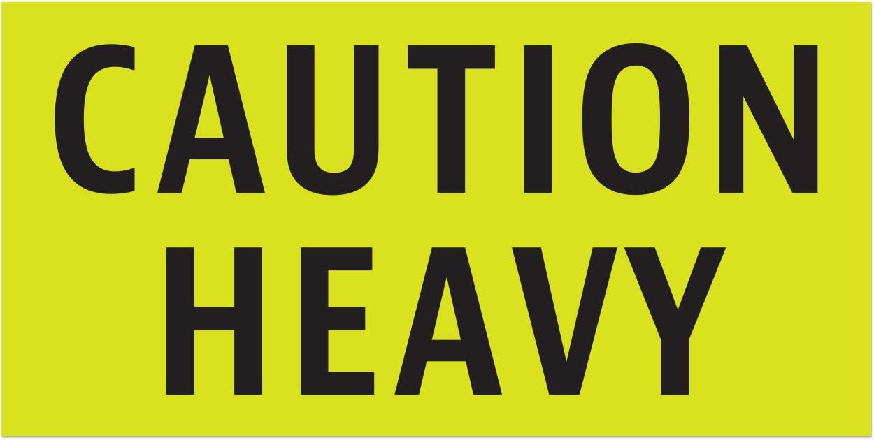 Amazon.com: OfficeSmartLabels 2" x 4" - Caution Heavy Stickers ...