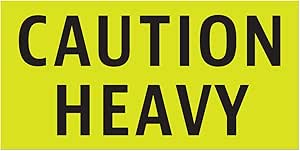 Amazon.com: OfficeSmartLabels 2" x 4" - Caution Heavy Stickers ...