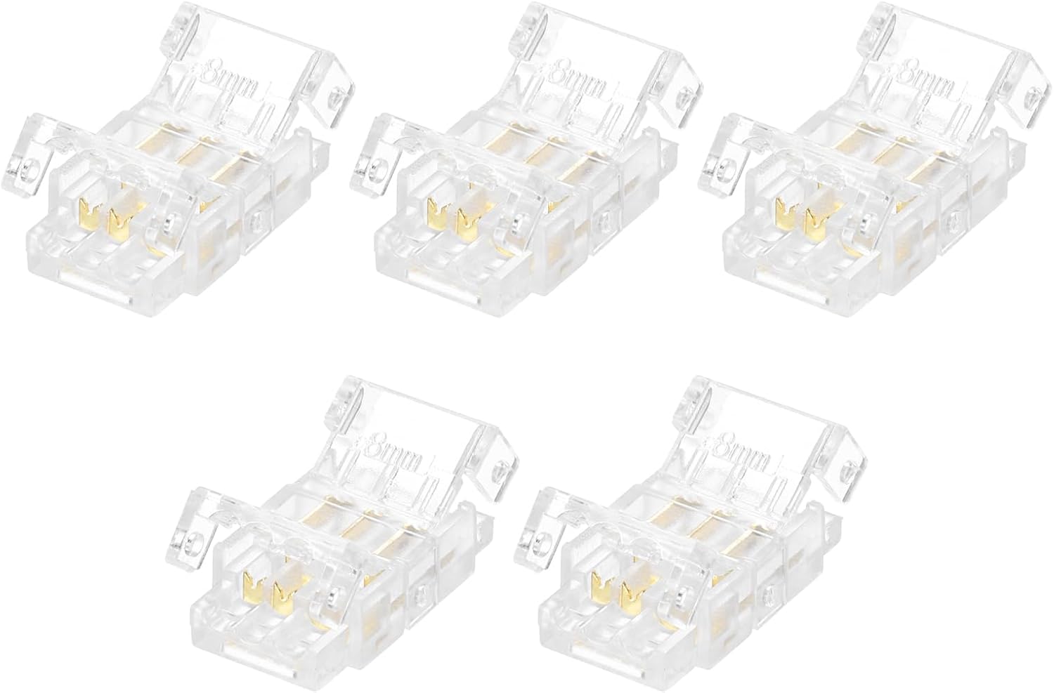 MECCANIXITY 5 Pcs LED Strip Connector 3 Pin 8mm Strip to Wire LED ...