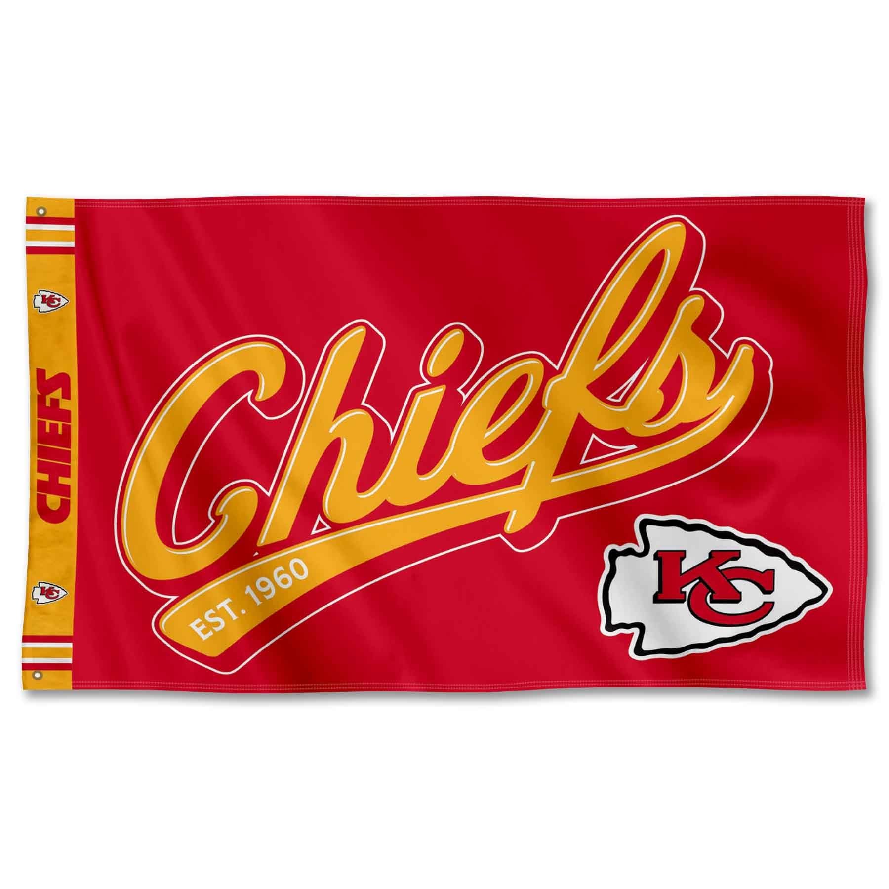 Amazon.com : WinCraft Kansas City Chiefs Script Logo Premium Flag ...