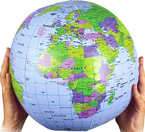 Amazon.com: Inflatable Globe Blow Up Globe World Map Atlas Ball Earth ...