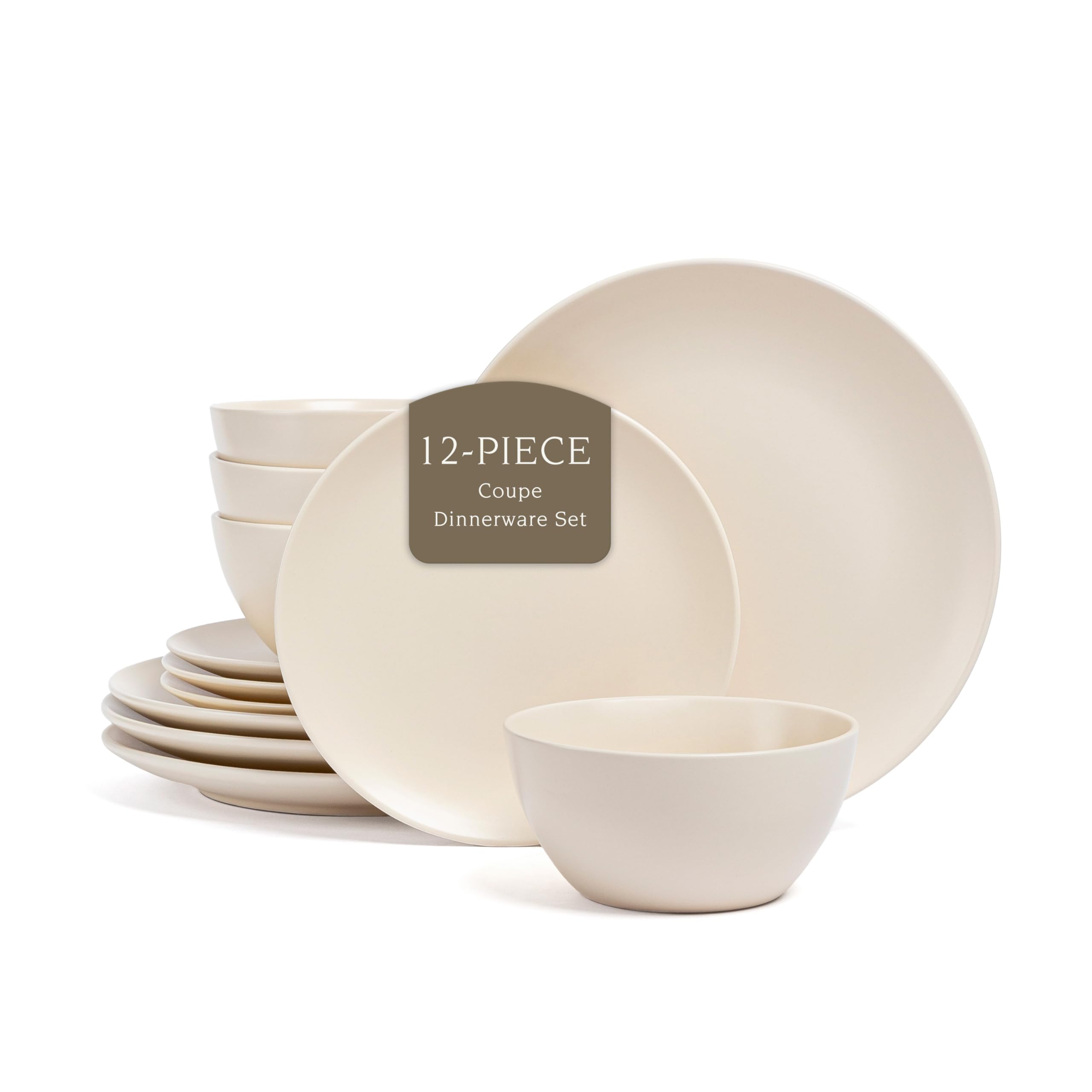 Amazon.com | over&back Coupe Dinnerware Set - Stoneware Dishes - Comes ...