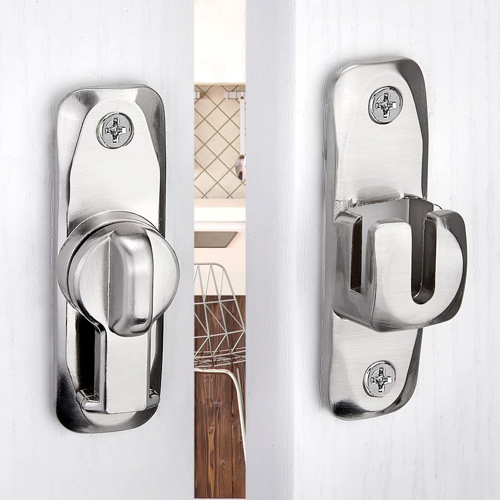 Snapklik.com : Silver Barn Door Latch, 90/180 Degree Gate Lock, Zinc ...