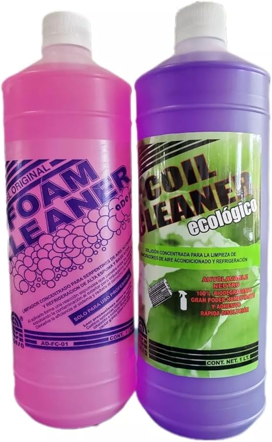 NICE LIFE! Pack 1 Litro de Foam Cleaner Y 1 Litro de Coil Cleaner Rosa Morado Adesa Limpiador de ...