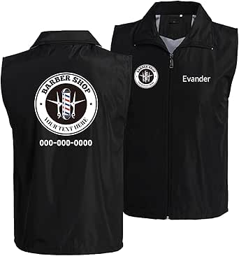 Amazon.com: Men's Custom Barber Vest Personalized Barbershop Logo ...