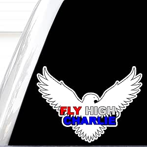 Amazon.com - Fly High Charlie Decal, RIP Charlie Kirk Bumper Sticker ...