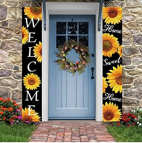 Amazon.com: KYMY Sunflower Summer Banners,Welcome Summer Porch Sign ...