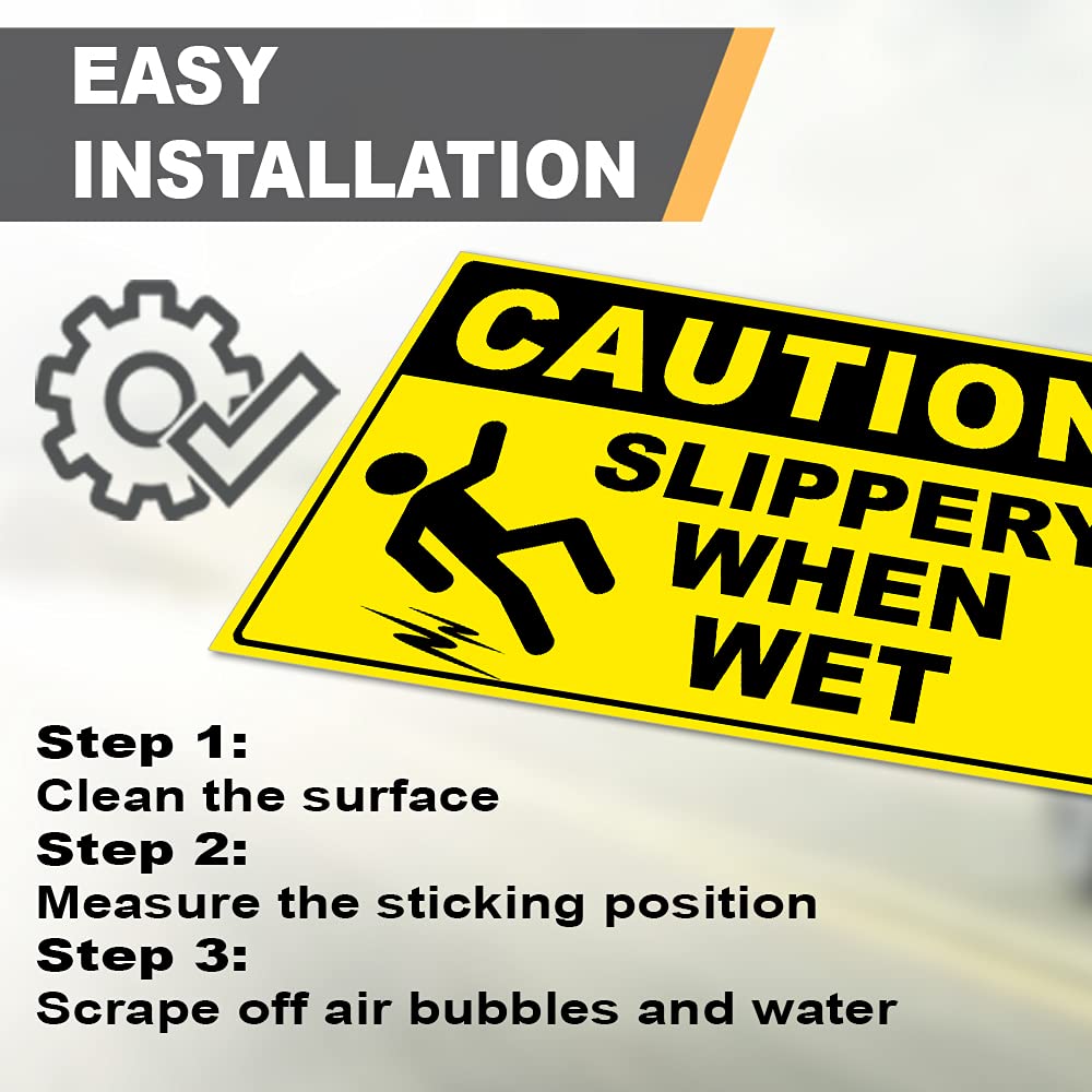 Slippery When Wet Sign Decals - Caution Wet Floor Sign - Vinyl Caution ...