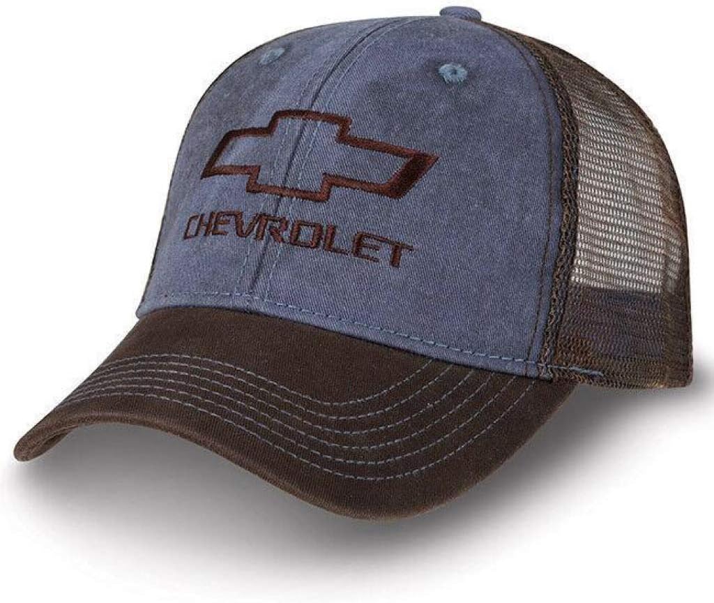 Chevy Truck Washed Twill/Mesh Cap Blue/Washed New Chevrolet Bowtie Hat ...