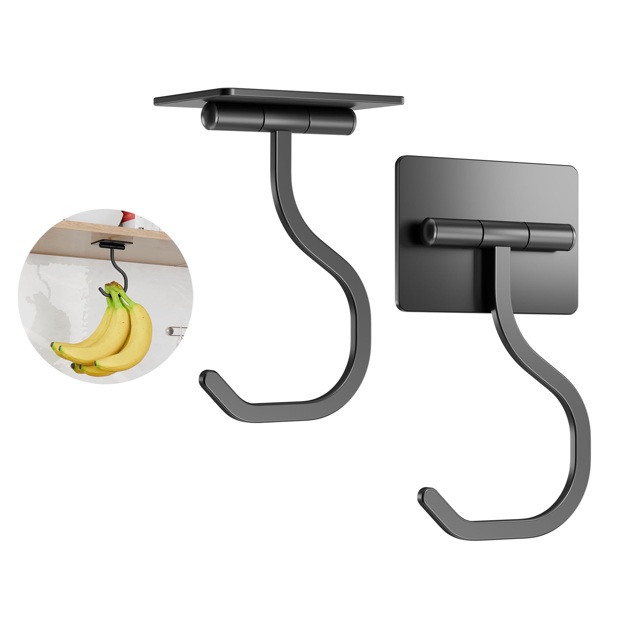 Amazon.com: bussdis Short Banana Hook Under Cabinet - 2 Pack Adhesive ...