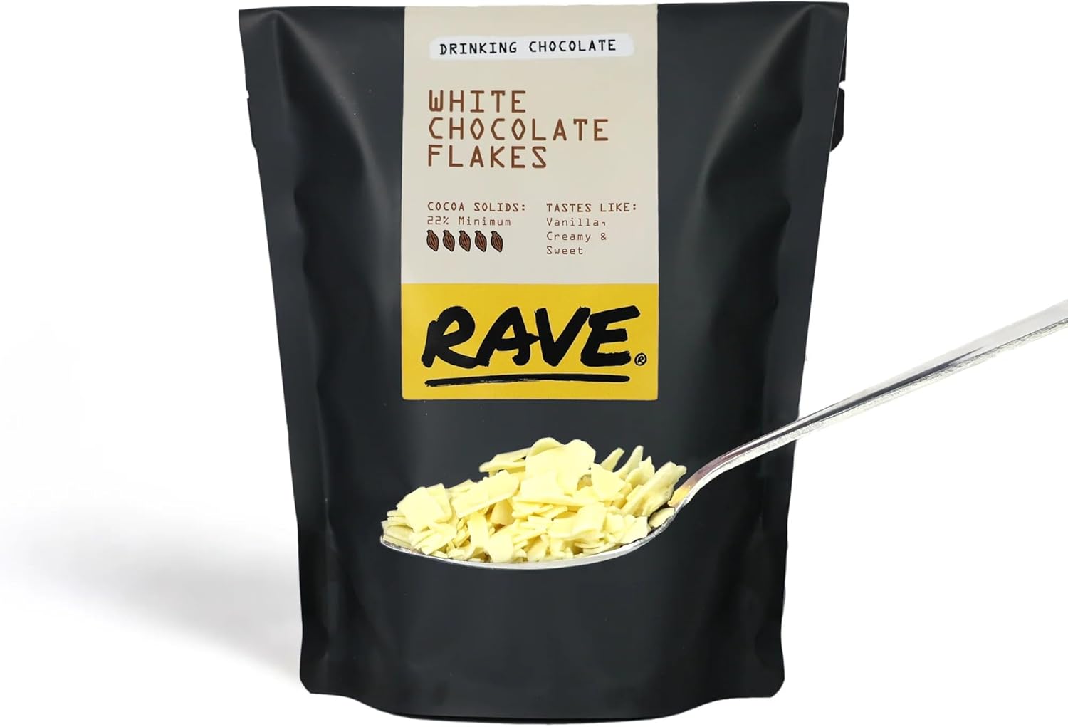 Rave Coffee Drinking Chocolate Flakes (White) : Amazon.co.uk: Grocery