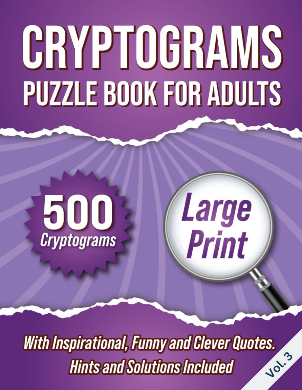 Cryptograms Puzzle Book For Adults: 500 Large Print Cryptograms With ...