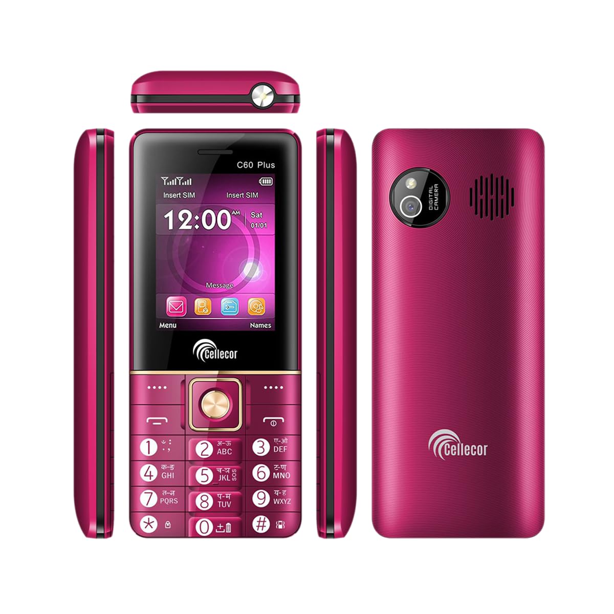 CELLECOR C60+ Dual Sim Feature Phone 2750 mAH Battery with Vibration ...