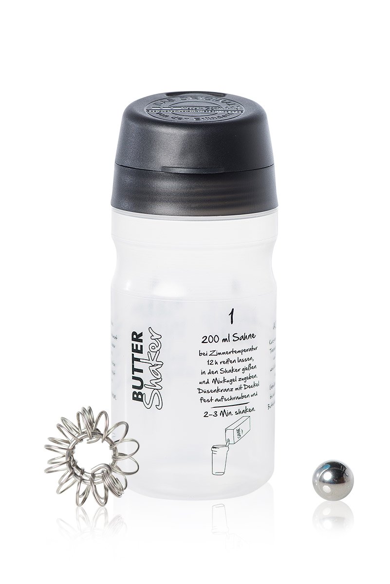 Butter Machen mit dem Butter&Sahne-Shaker (ANTHRAZIT) mit ...