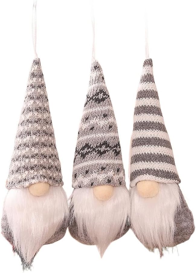 QuivyLivy Christmas Tree Gnome Ornaments - Knitted Holiday Decor, Mini ...