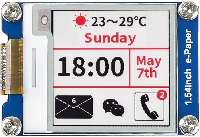 Amazon.com: waveshare 1.54inch E-Ink Display Module Compatible with Raspberry Pi 5/4B/3B/Zero ...