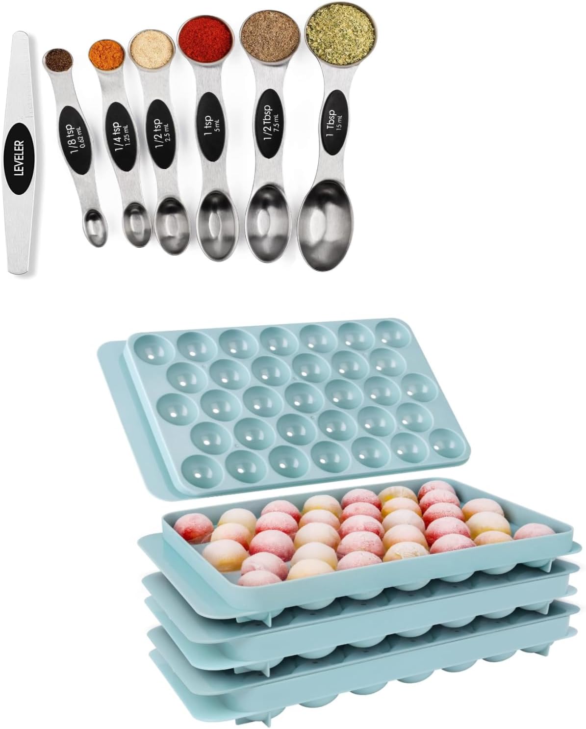 Amazon.com: Magnetic Measuring Spoons Set Stainless Steel with Leveler ...