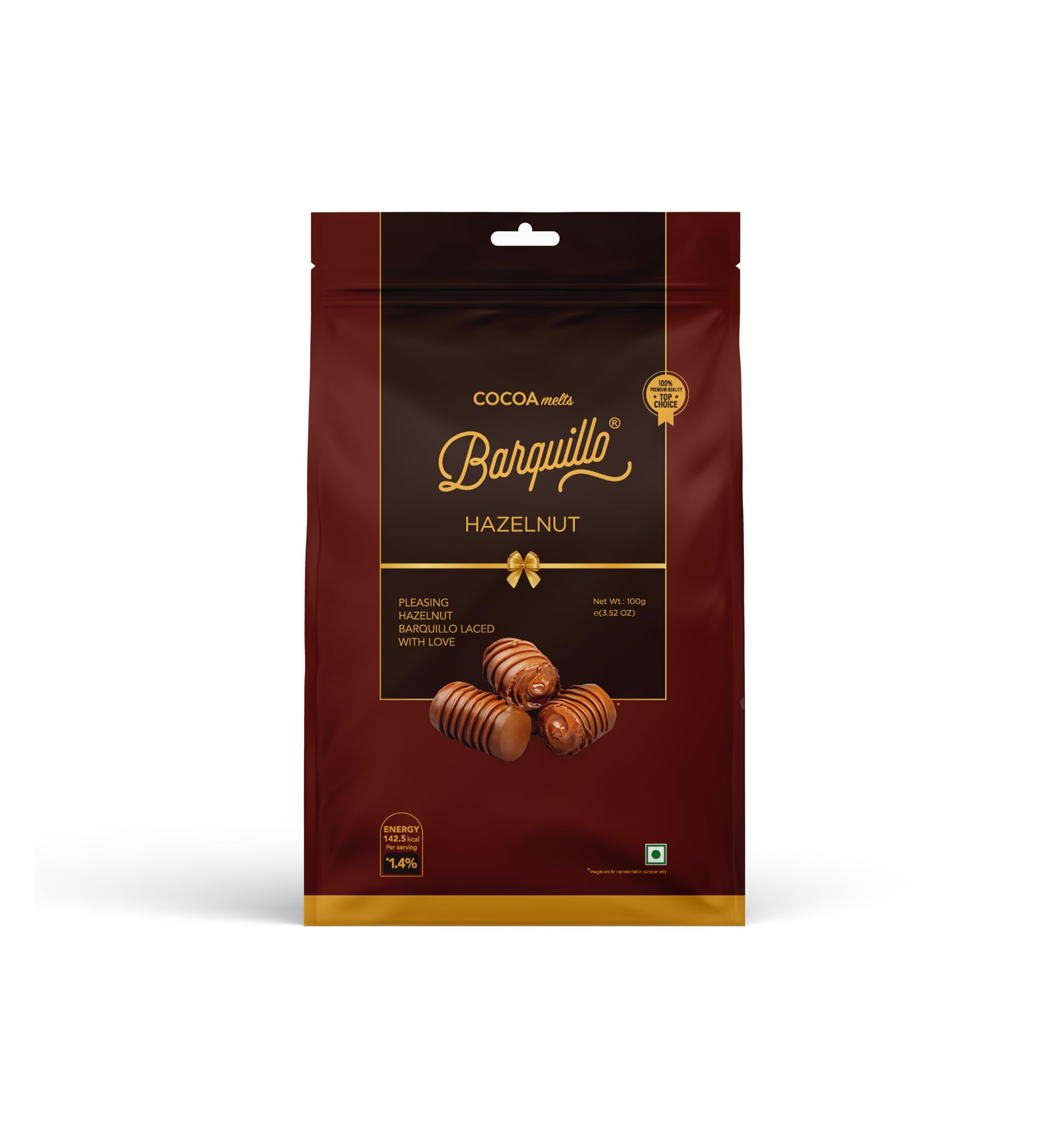 Barquillo Premium Hazelnut Chocolate Pouch - 5 Pcs (100 gm) | Hazelnut ...