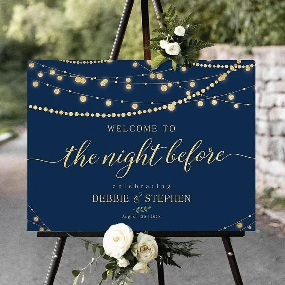 Amazon.com : Generic The Night Before Welcome Sign, Wedding Rehearsal ...