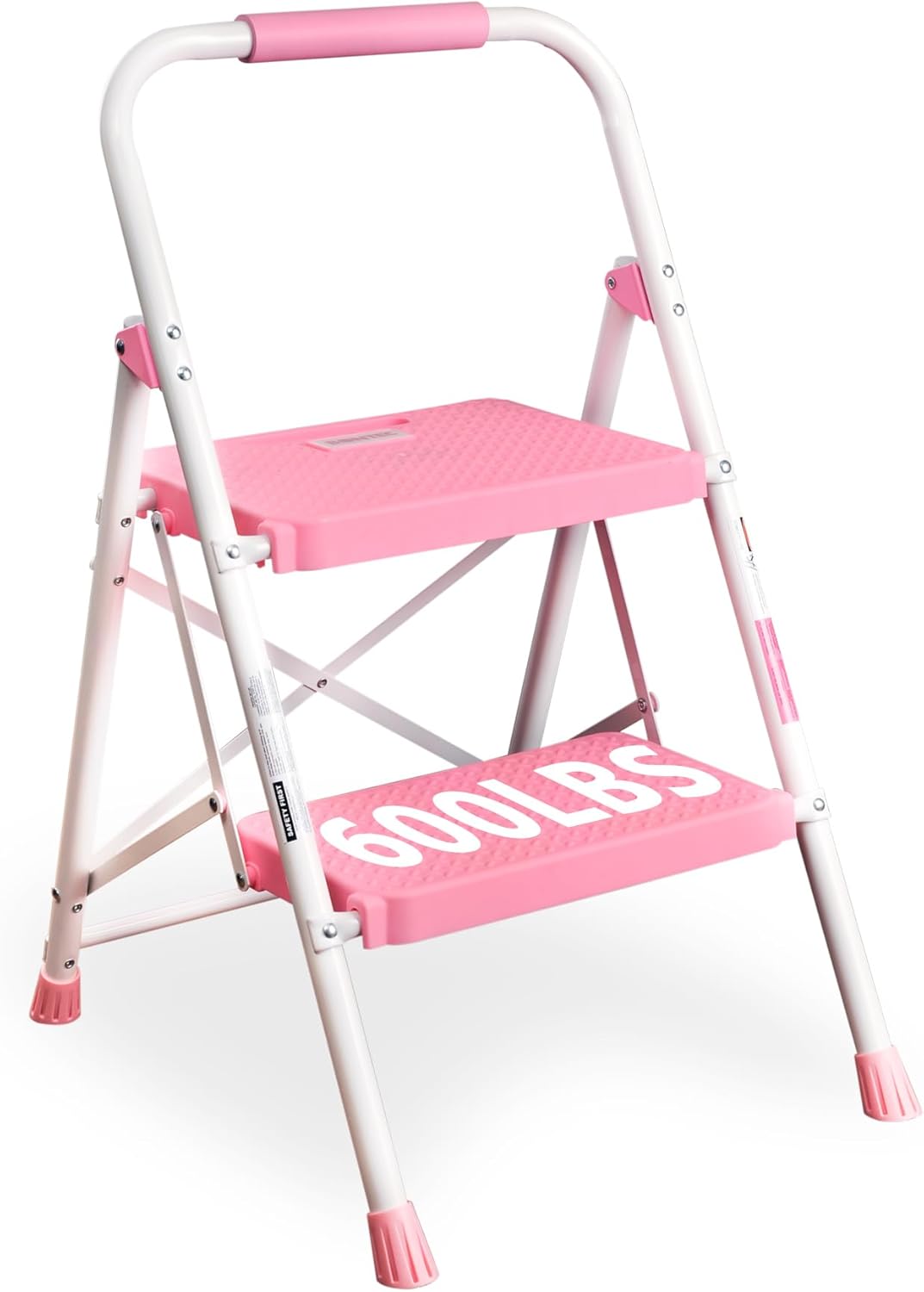 BONTEC 2-Step Ladder, Folding Step Stool, 600lbs Max Load Capacity ...