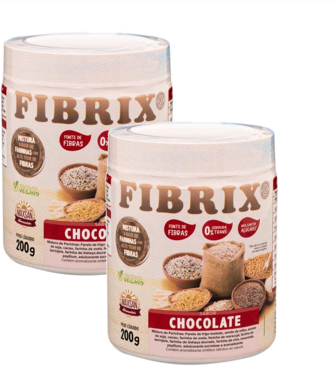 2x Fibrix Chocolate- Fibras Regulador Intestino- Vegano-200g | Amazon ...