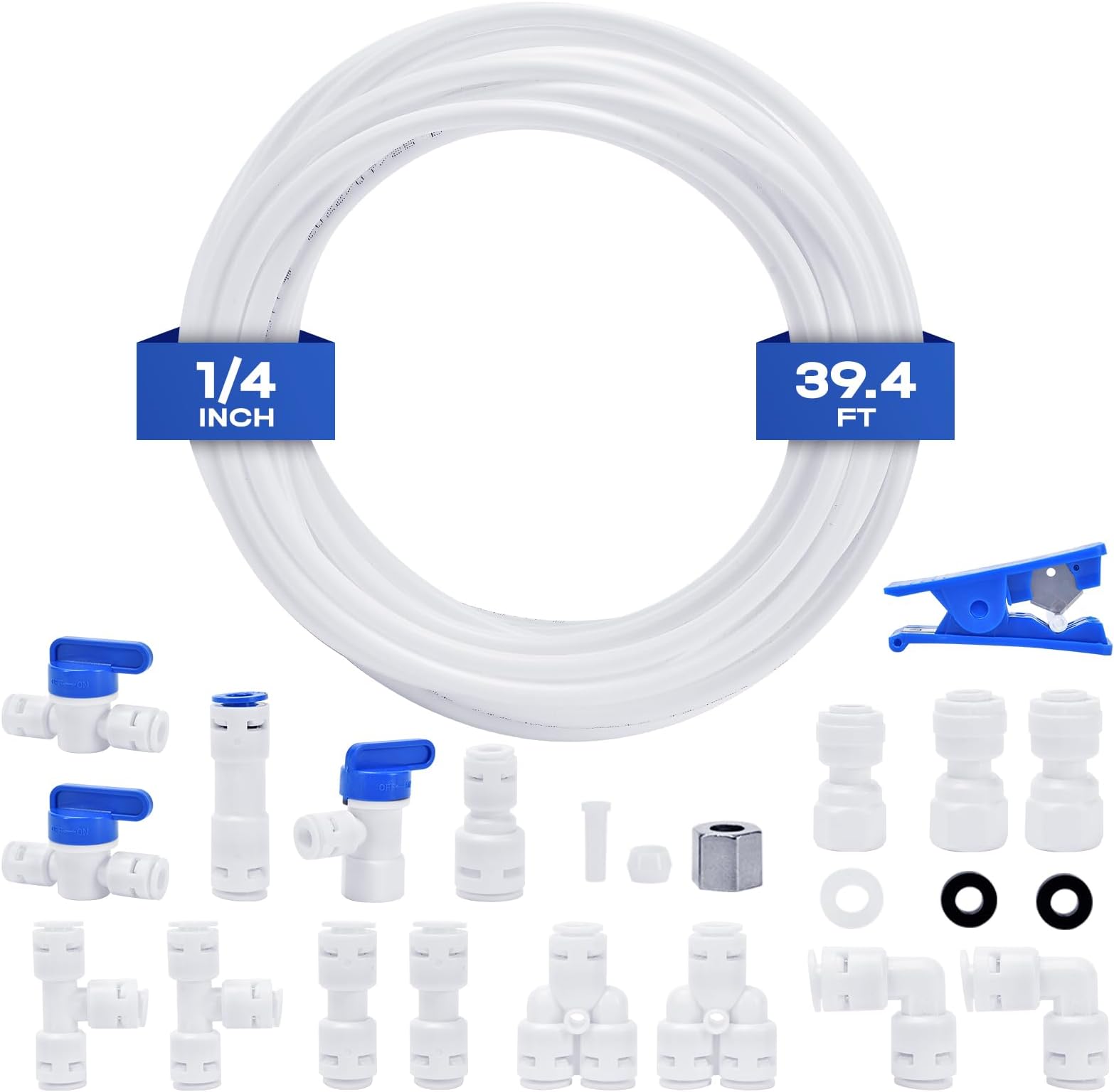 Water Line Kit, 1Plusselect Refrigerator Water Hose & Fridge Connector ...