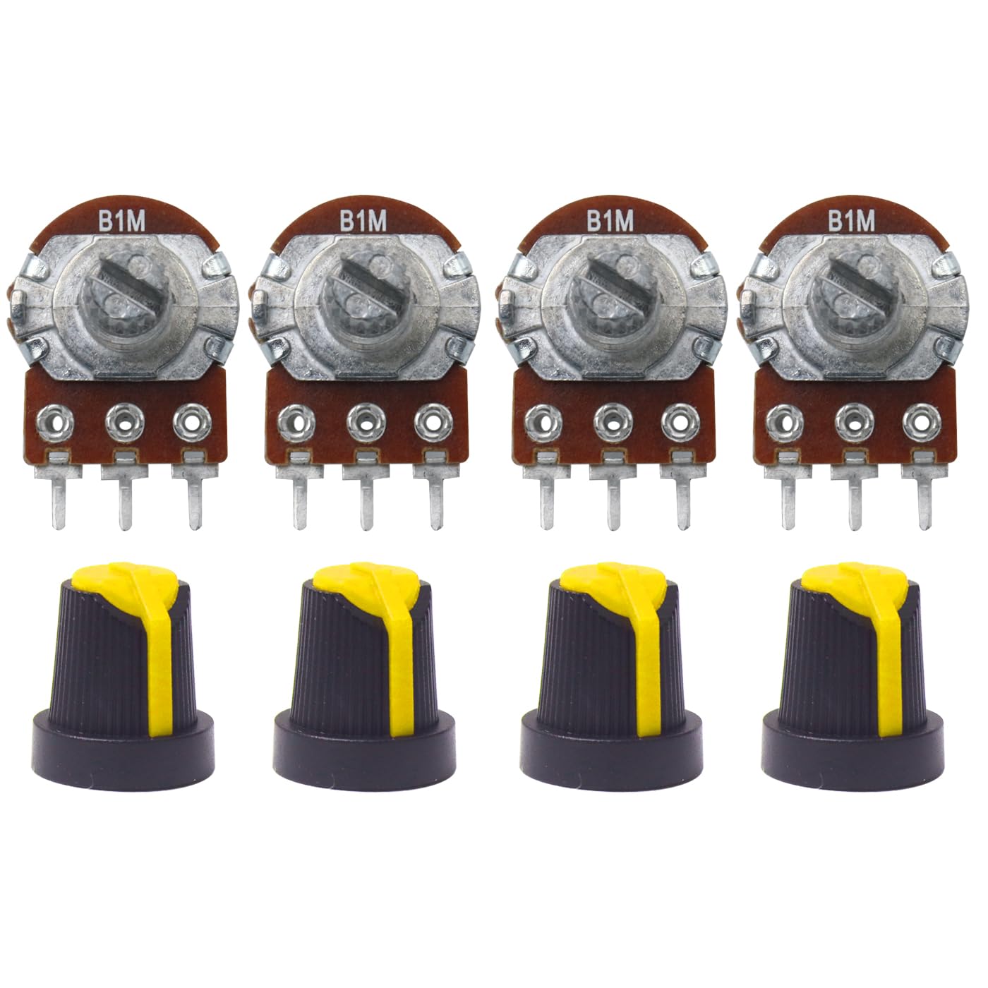Electronic Spices 1M 3 Pin Round Shaft Rotary Potentiometer Volume Pot ...