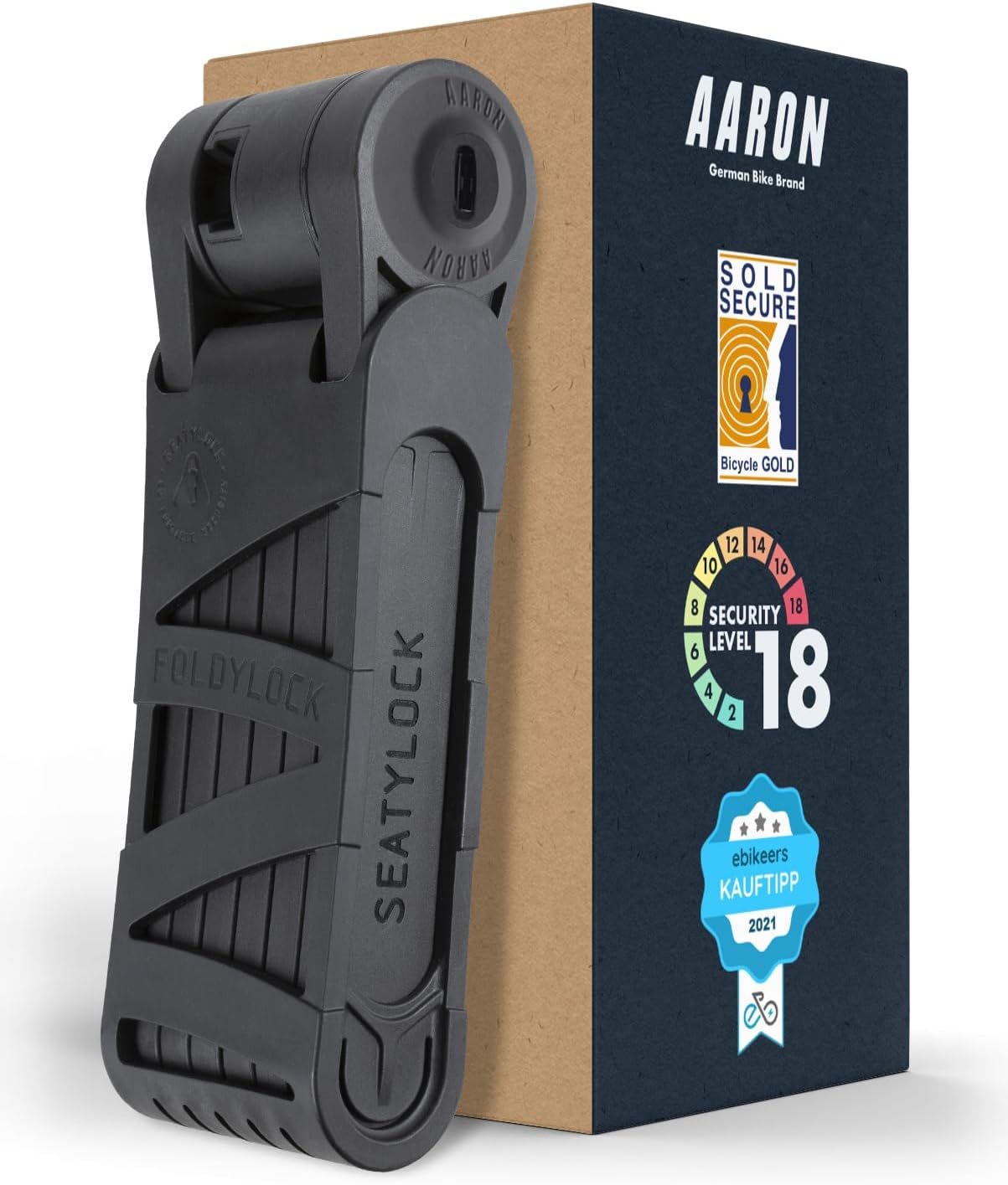 AARON Premium Bicycle Lock - Secure Folding Lock Level 18, Patented ...