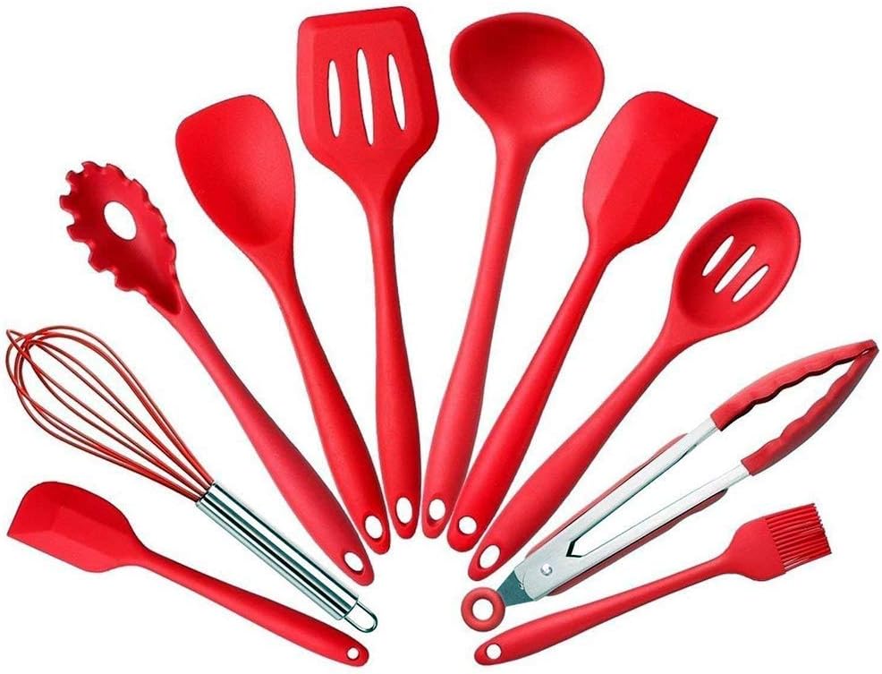 Amazon.com: BonBon 10Pcs/Set Silicone Heat Resistant Kitchen Cooking ...