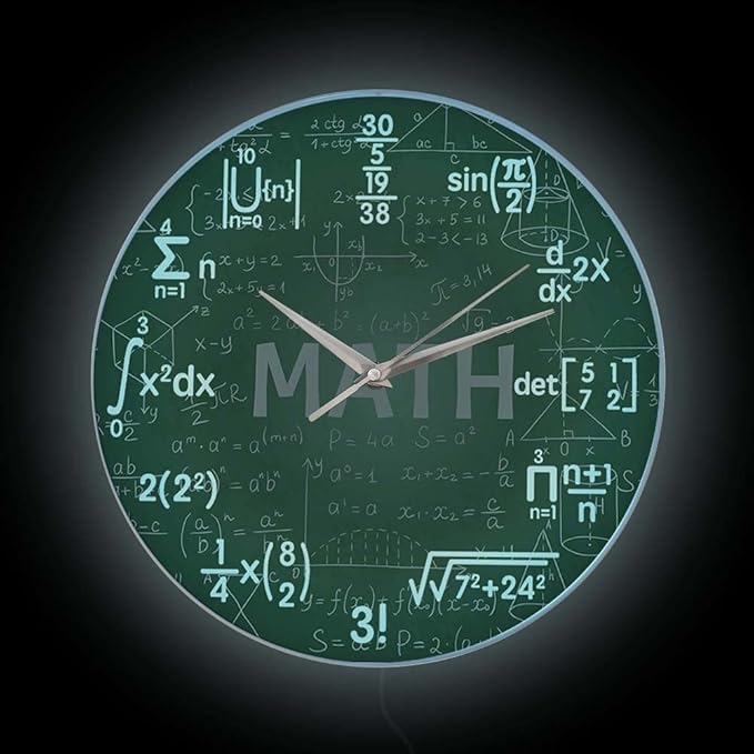 Amazon.com: Geek Alerts Math Formulas LED Silent Wall Clock with USB ...