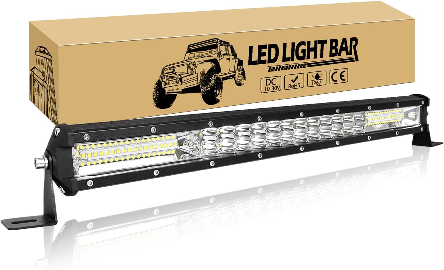 Willpower 20 inch 180W LED Light Bar 12V 24V Slim Single Row Driving ...