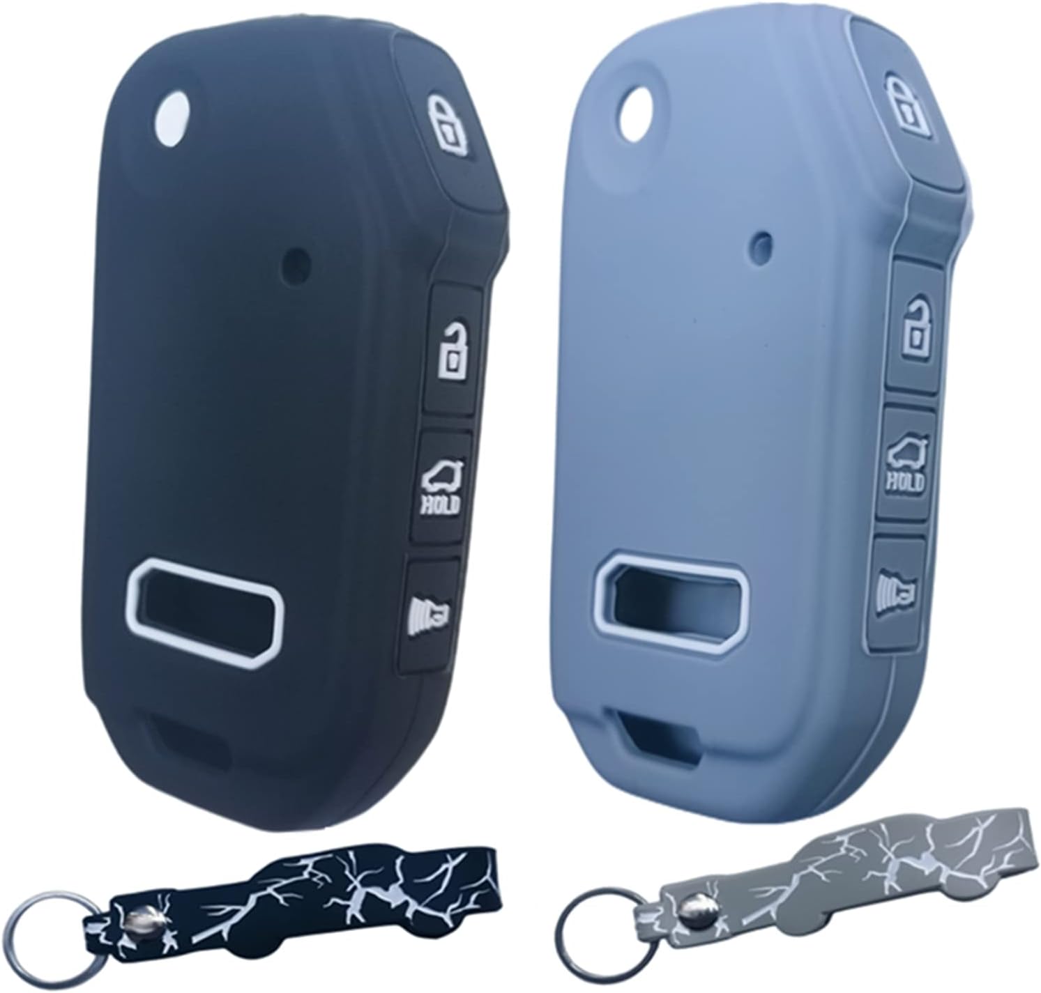 Amazon.com: RUNZUIE 2Pcs Silicone Folding Flip Remote Key Fob Cover ...
