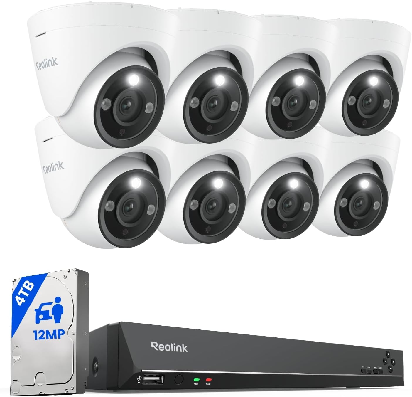 Amazon.com: REOLINK 12MP PoE Security Camera System, 8pcs H.265 12MP ...