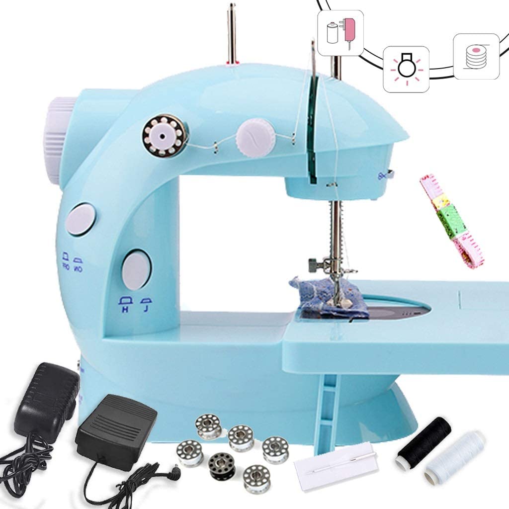 Buy FYRMMD Sewing Machines, Blue Portable Sewing Machine Adjustable 2 ...