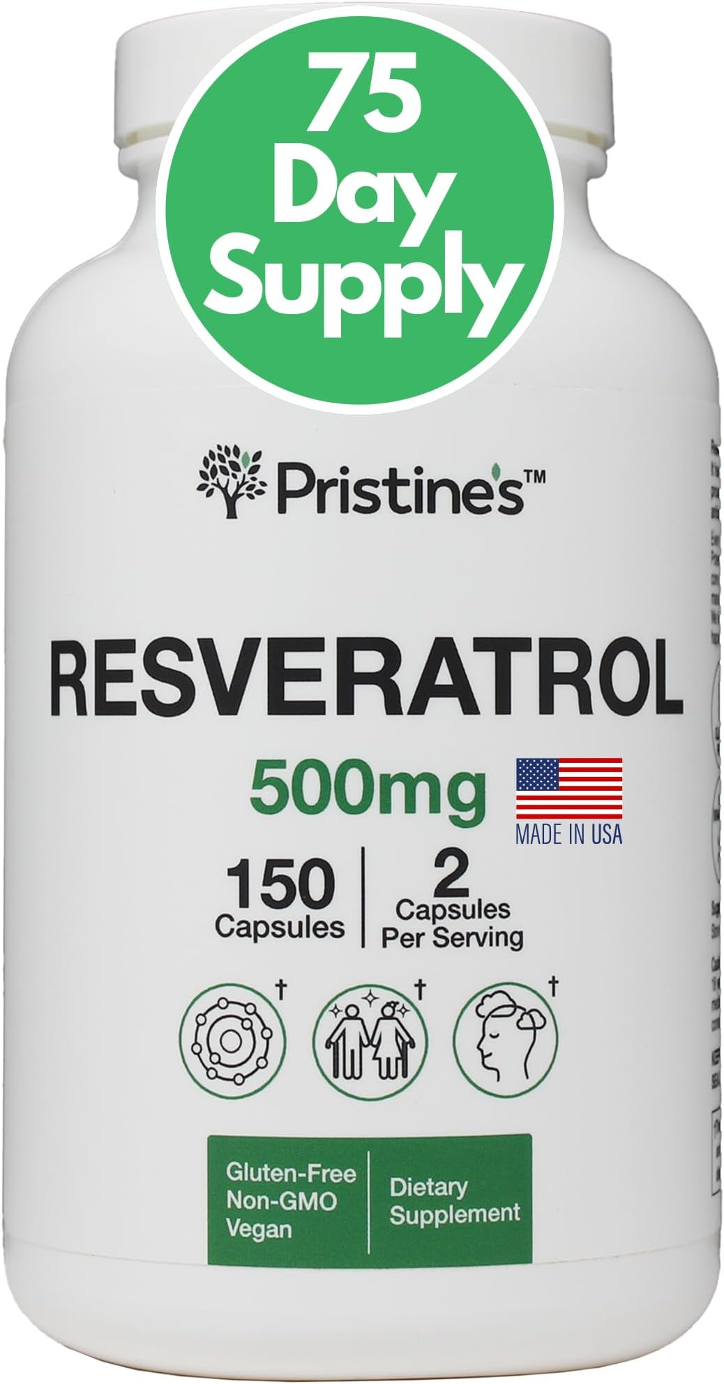 Amazon.com: PRISTINE'S Pterostilbene 100mg Anti Aging Supplement ...