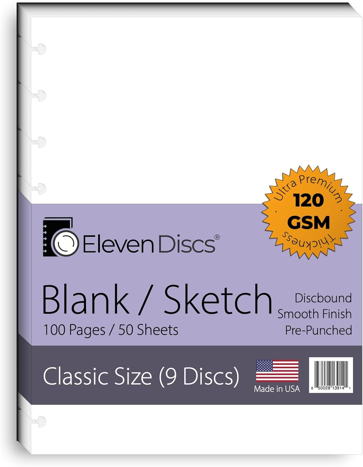 Amazon.com : Classic Size Discbound Paper - Blank/Sketch Sheets ...