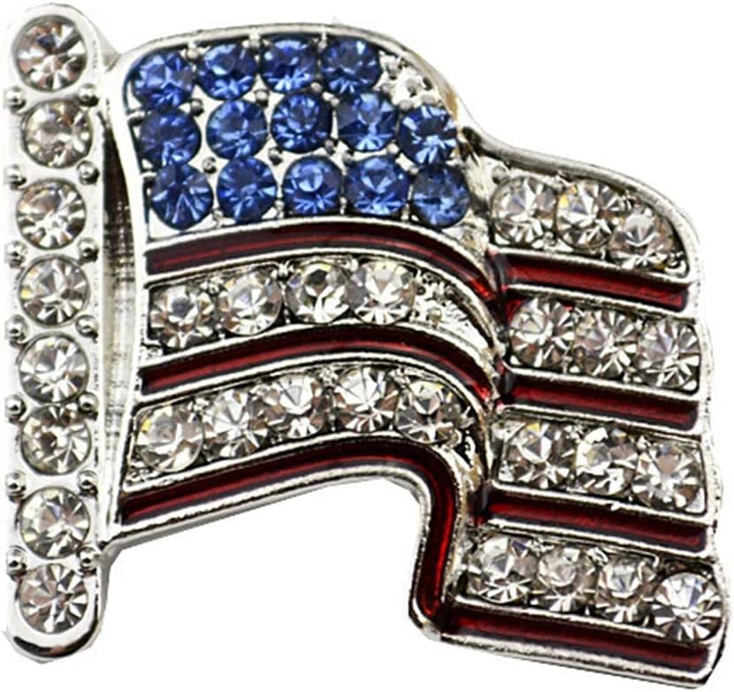 Amazon.com: Net Red Men's Brooch Full of Diamonds American Flag Brooch ...