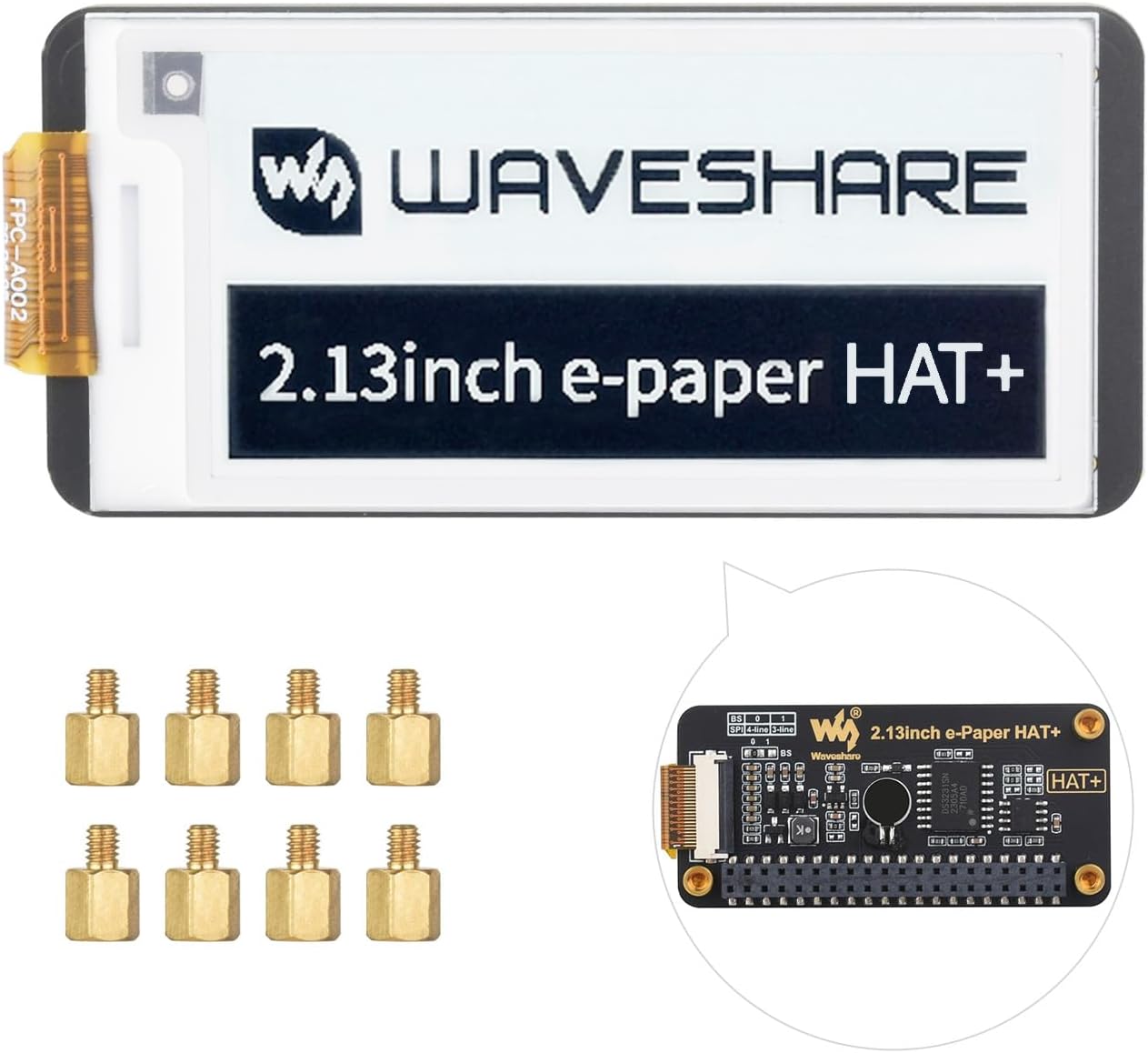 Amazon.com: Waveshare 2.13inch E-paper,for Raspberry Pi 5/4B/3B+/3B/ and Raspberry Pi Zero ...