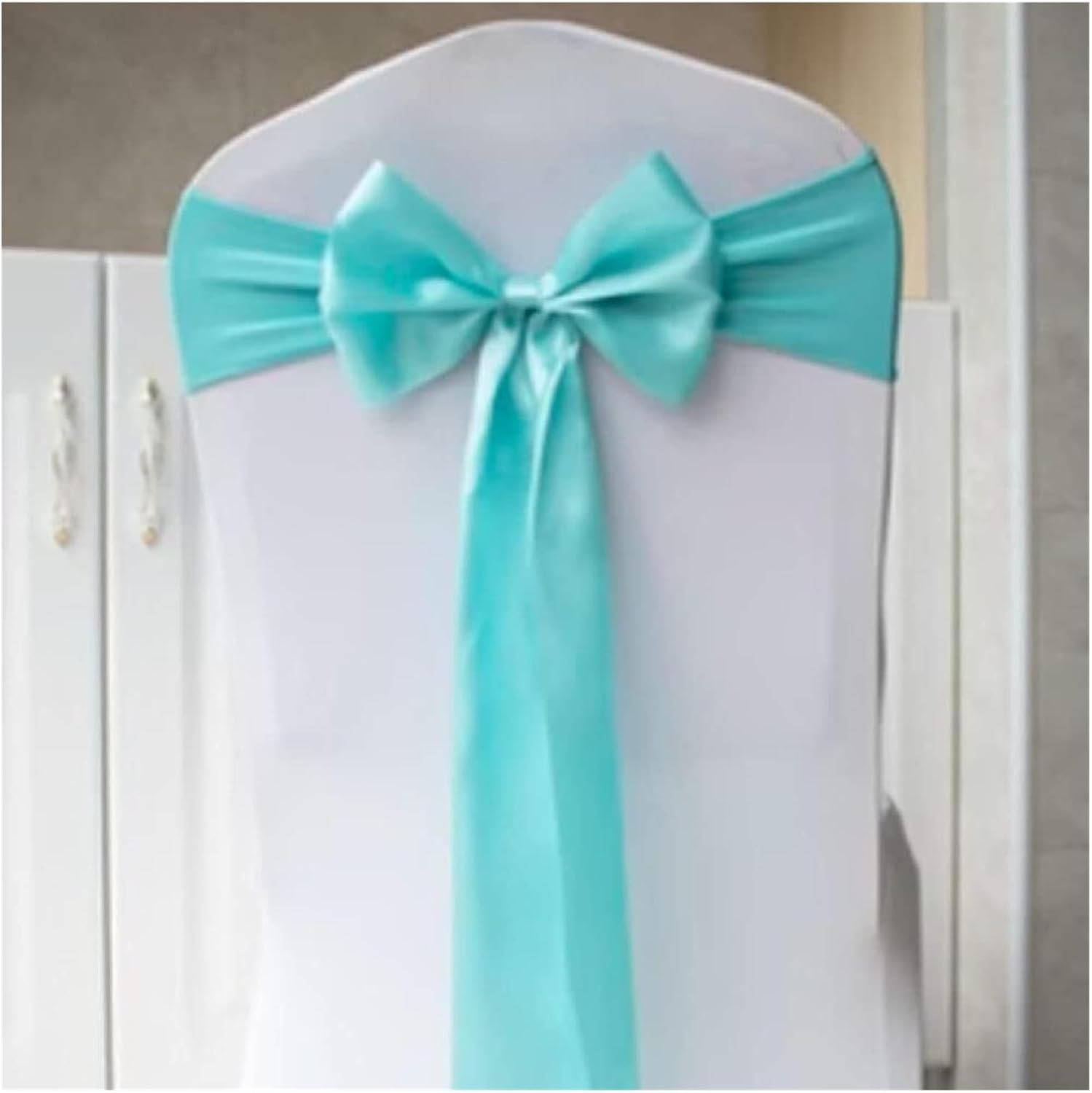 Chair Cover Band Sashes,10pcs/50pcs Satin Spandex Chair Bow Band Ribbon ...