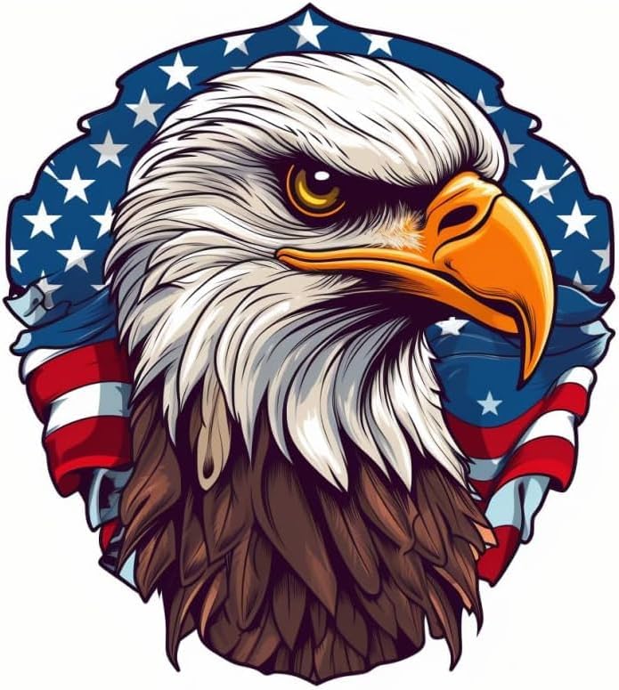 Amazon.com - American Flag Eagle Bumper Decal Sticker - Patriotic, Car ...