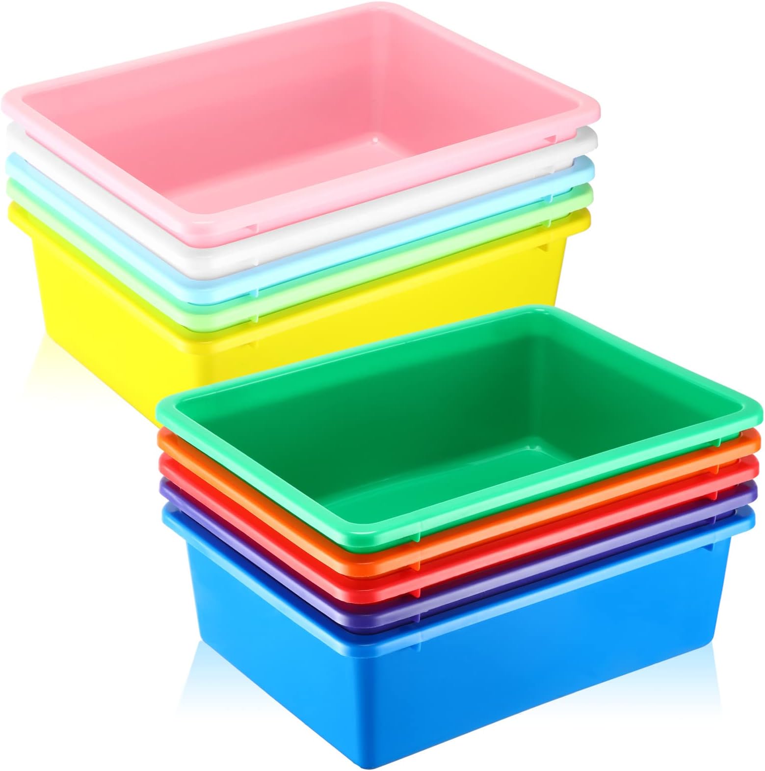 Amazon.com: 10 Pack Large Plastic Cubby Bin Storage Colorful Classroom ...