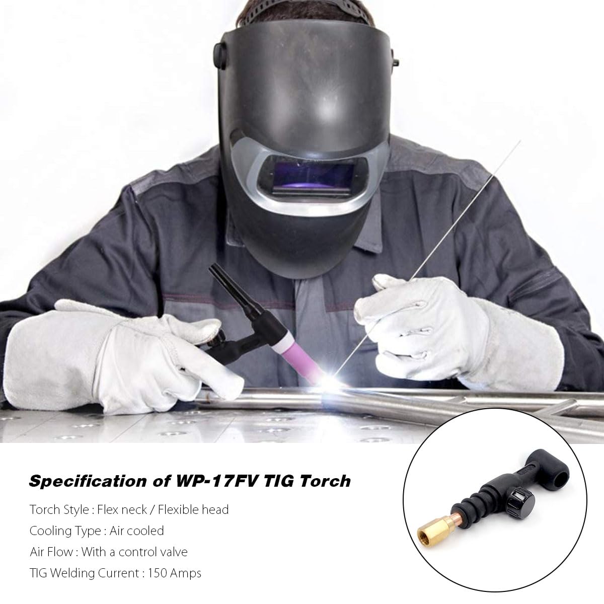 Snapklik.com : WeldingStop WP-17FV TIG Welding Torch Flex Head Body