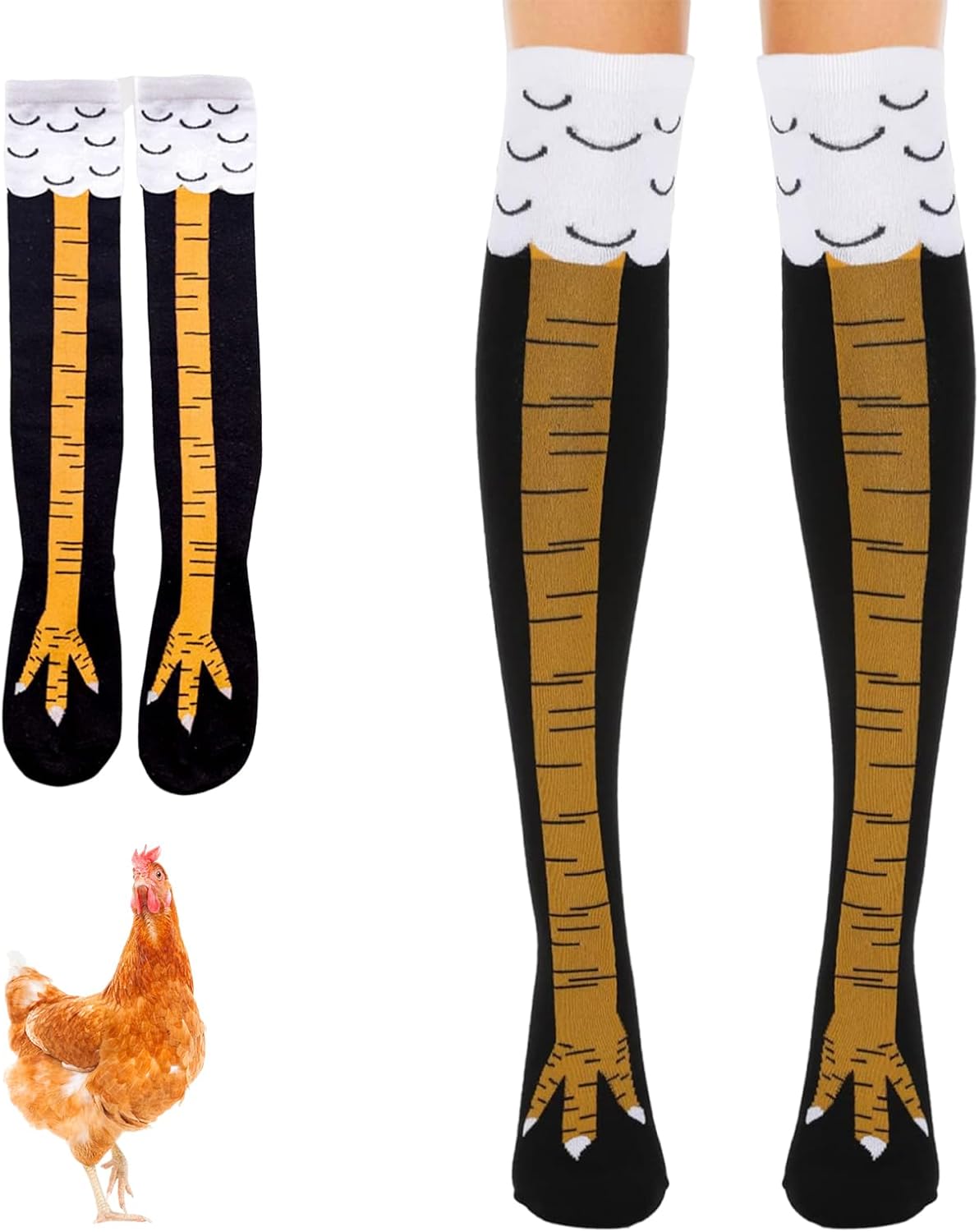 NVTEGR 1 Pair Chicken Leg Socks, Funny Chicken Socks, Novelty Crazy ...