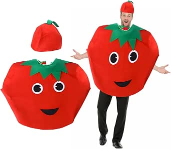 Tomato Costume for Adults – Unisex Adult Fancy Dress Tomato Suit ...