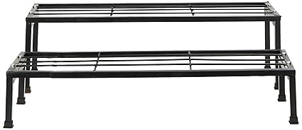 Amazon Brand - Solimo Metal 2-Tier Plant Pot Stand | Multi-level Flower ...