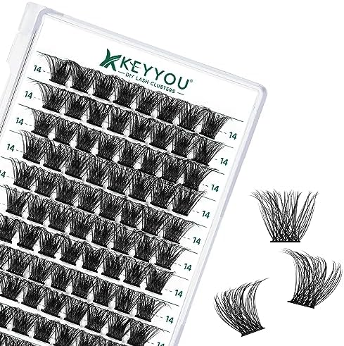 Amazon.com: Lash Clusters 96pcs Eyelash Clusters D Curl 14mm Cluster ...