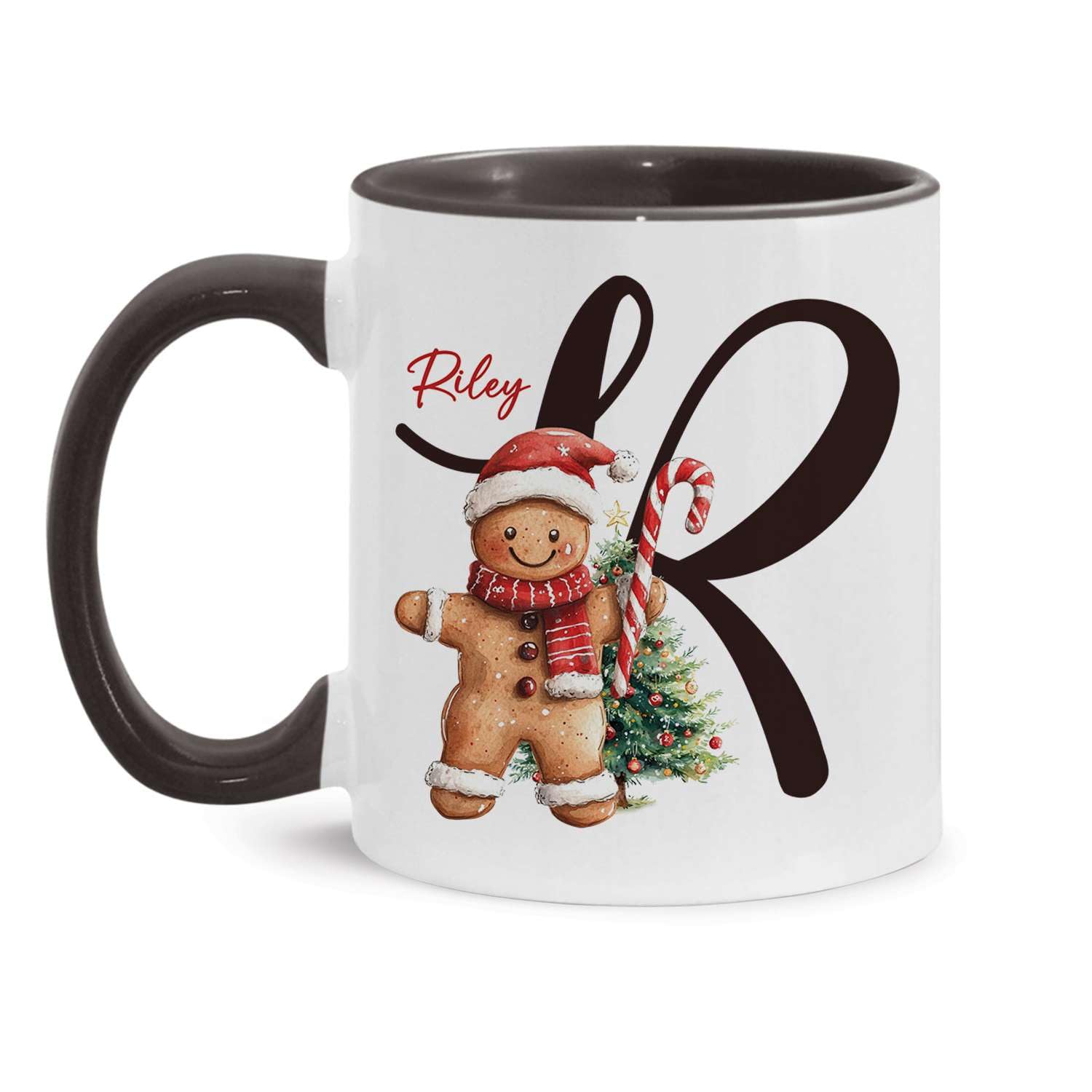 Amazon.com: Alphabet With Gingerbread Man Design Mug, Customized Name ...