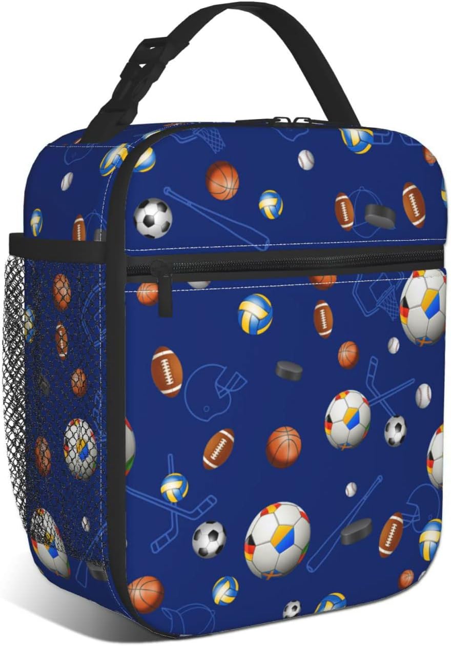 Amazon.com: Football Lunch Box Kids Boys Insulated Cooler Thermal Cute ...